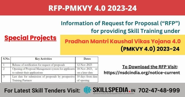 Information of RFP for providing Skill Training under PMKVY 4.0 (2023 ...