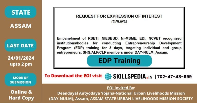 EOI for Empanelment of Institutions for conducting Entrepreneurship ...