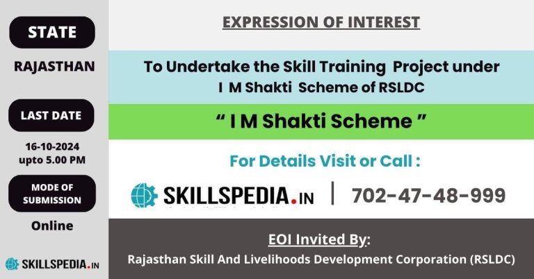 EOI to Undertake the Skill Training Project under I M Shakti Scheme of ...