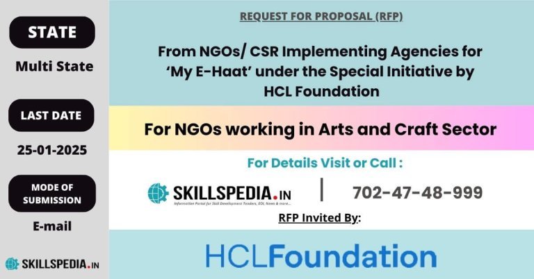 RFP from NGOs/ CSR Implementing Agencies for ‘My E-Haat’ under the ...
