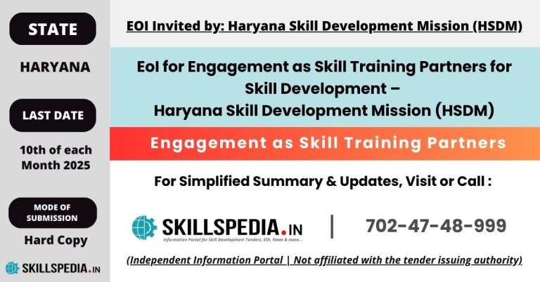 EoI for Engagement as Skill Training Partners for Skill Development ...