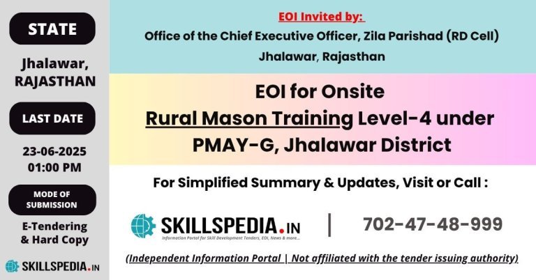 Expression of Interest (EOI) for Onsite Rural Mason Training Level-4 ...